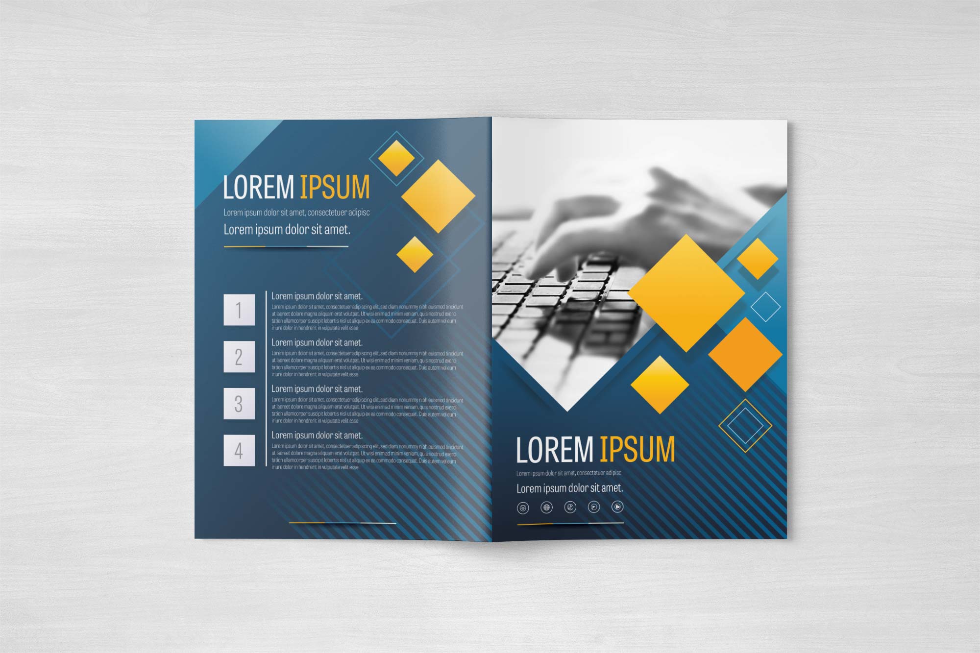 Free Blue and Yellow Brochure Template