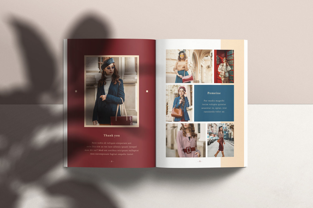 InDesign Magazine Template with Red and Blue