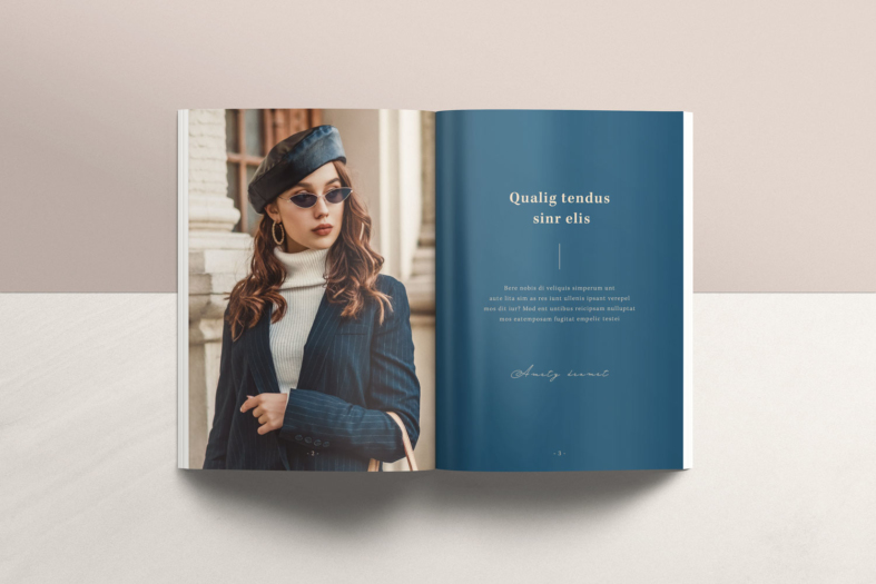 InDesign Magazine Template with Red and Blue