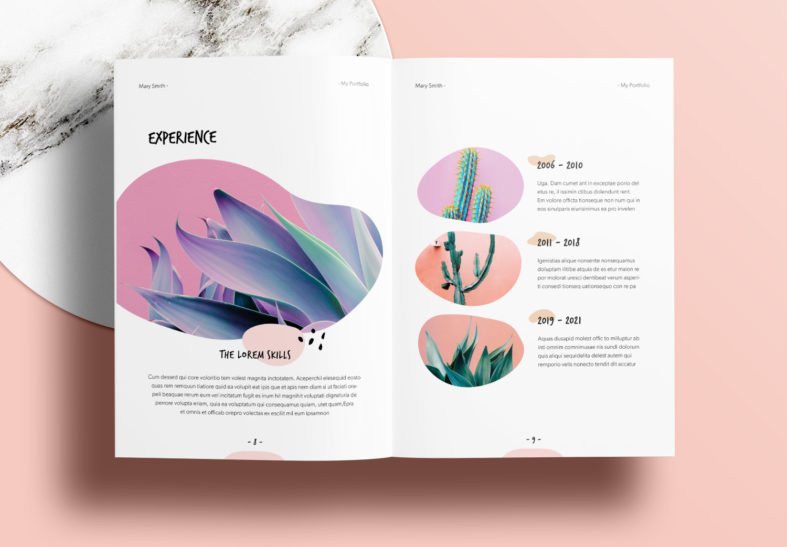 Free Pink Portfolio Layout Templates