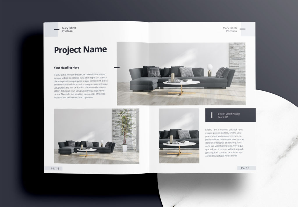 Free InDesign Modern Interior Portfolio Templates - Unsell.Design