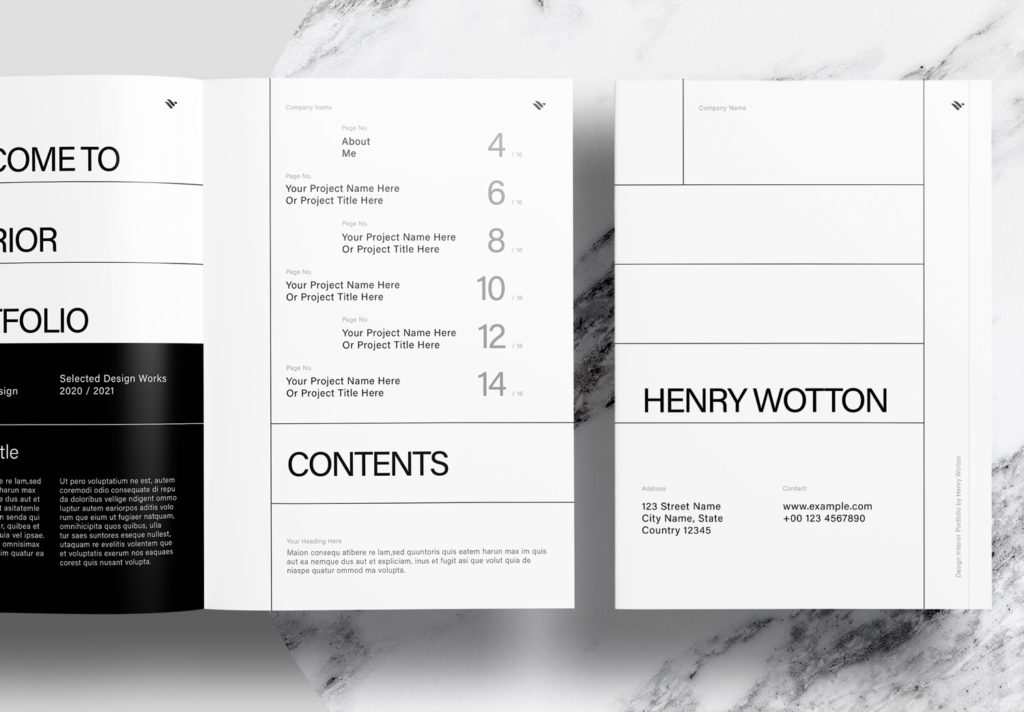 Free InDesign Interior Portfolio Layout Template