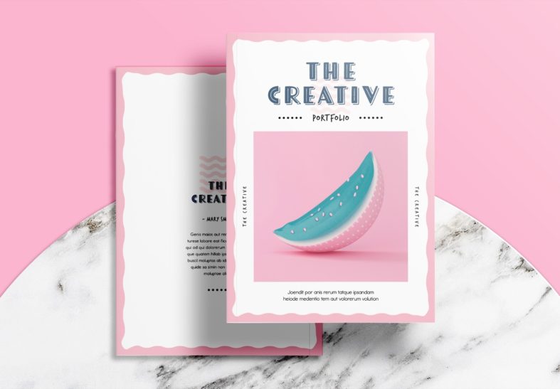 Free InDesign Pink Portfolio Layout Templates