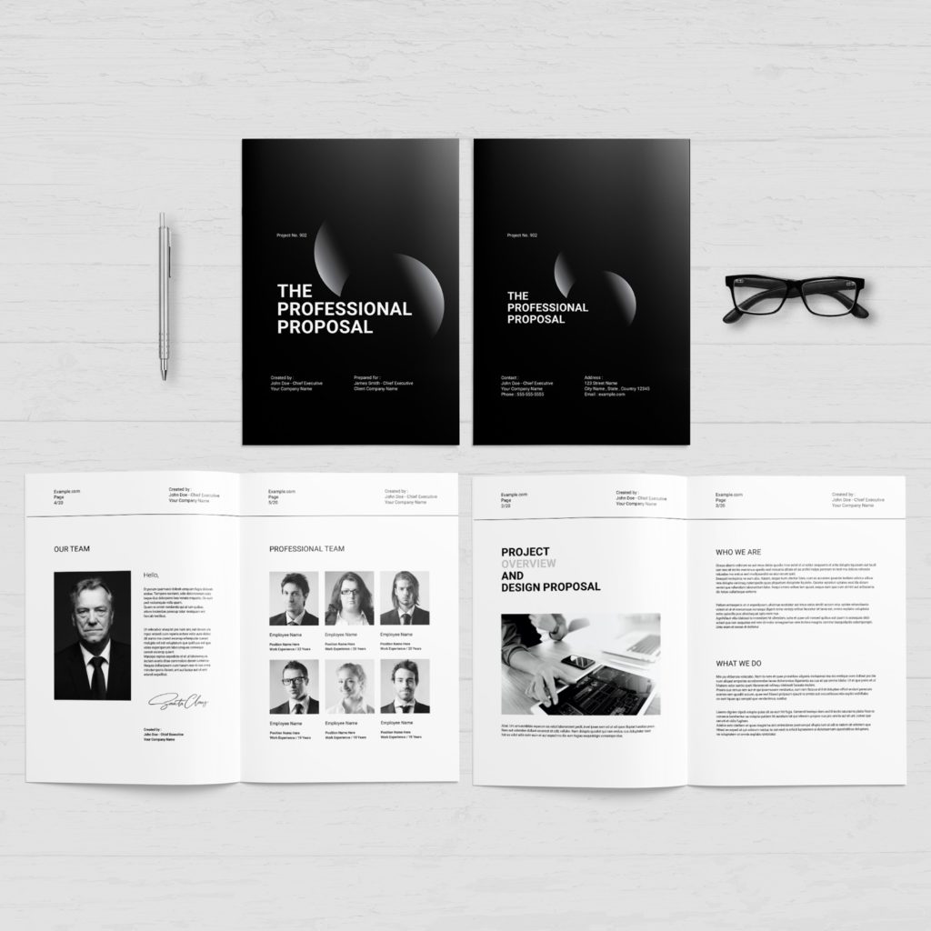 Free InDesign Black Business Proposal Layout Template