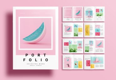 Free InDesign Pink Portfolio Layout Templates - Unsell.Design InDesign