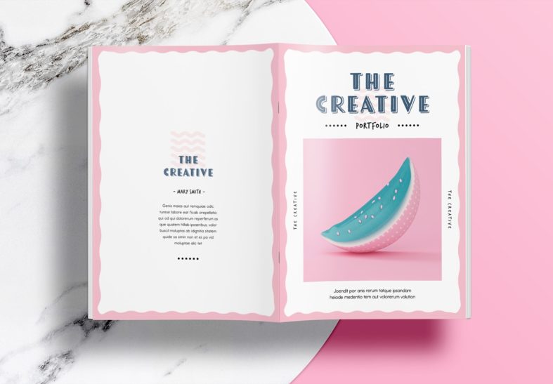 Free InDesign Pink Portfolio Layout Templates