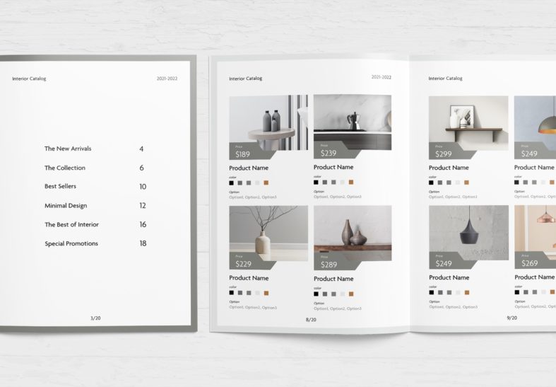 Free Interior Product Catalog InDesign Layout Template