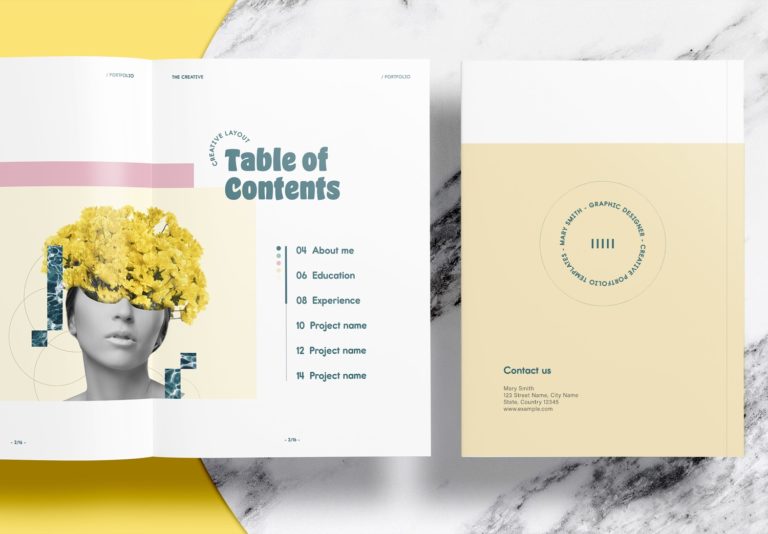 Free InDesign Yellow Portfolio Layout Templates