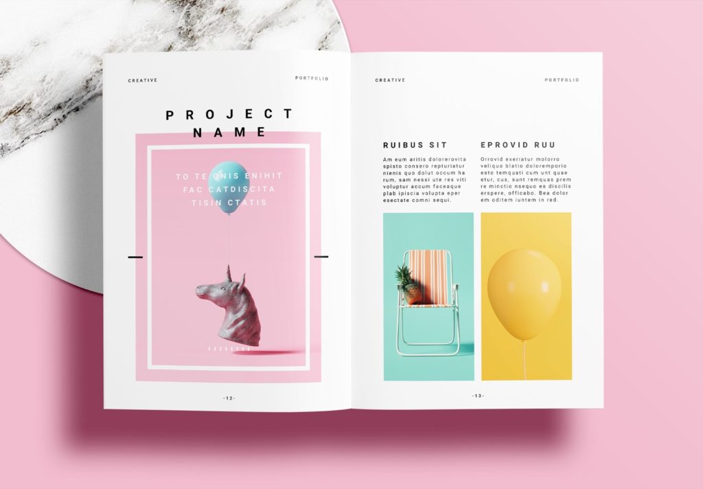 Free InDesign Pink Portfolio Layout Templates