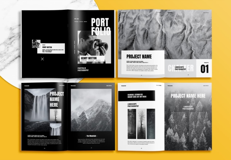 Free InDesign Template Photographer Portfolio Layout Template