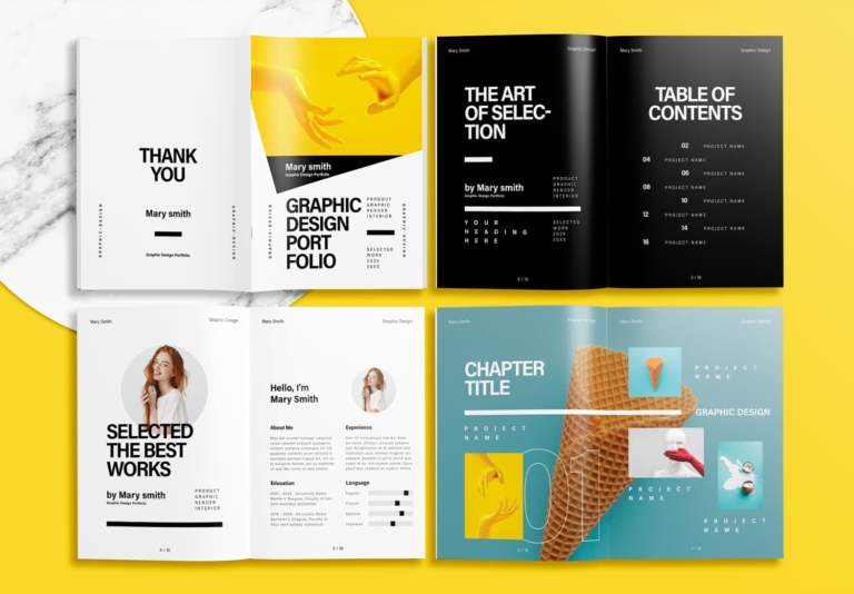 Free Modern Graphic Design Portfolio Layout InDesign Template