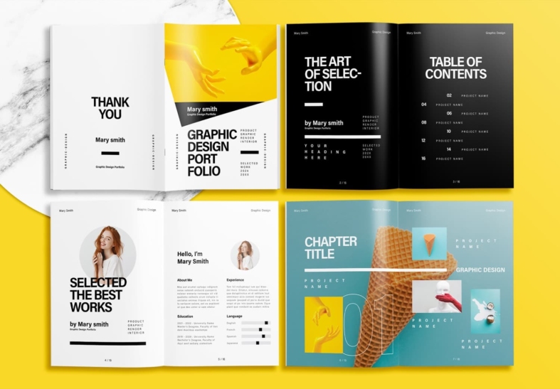 Free Modern Graphic Design Portfolio Layout InDesign Template
