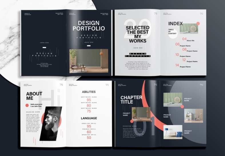 Free Interior Design Portfolio Layout InDesign Template