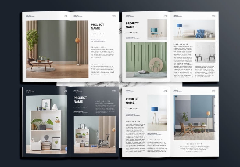 Free Interior Design Portfolio Layout InDesign Template